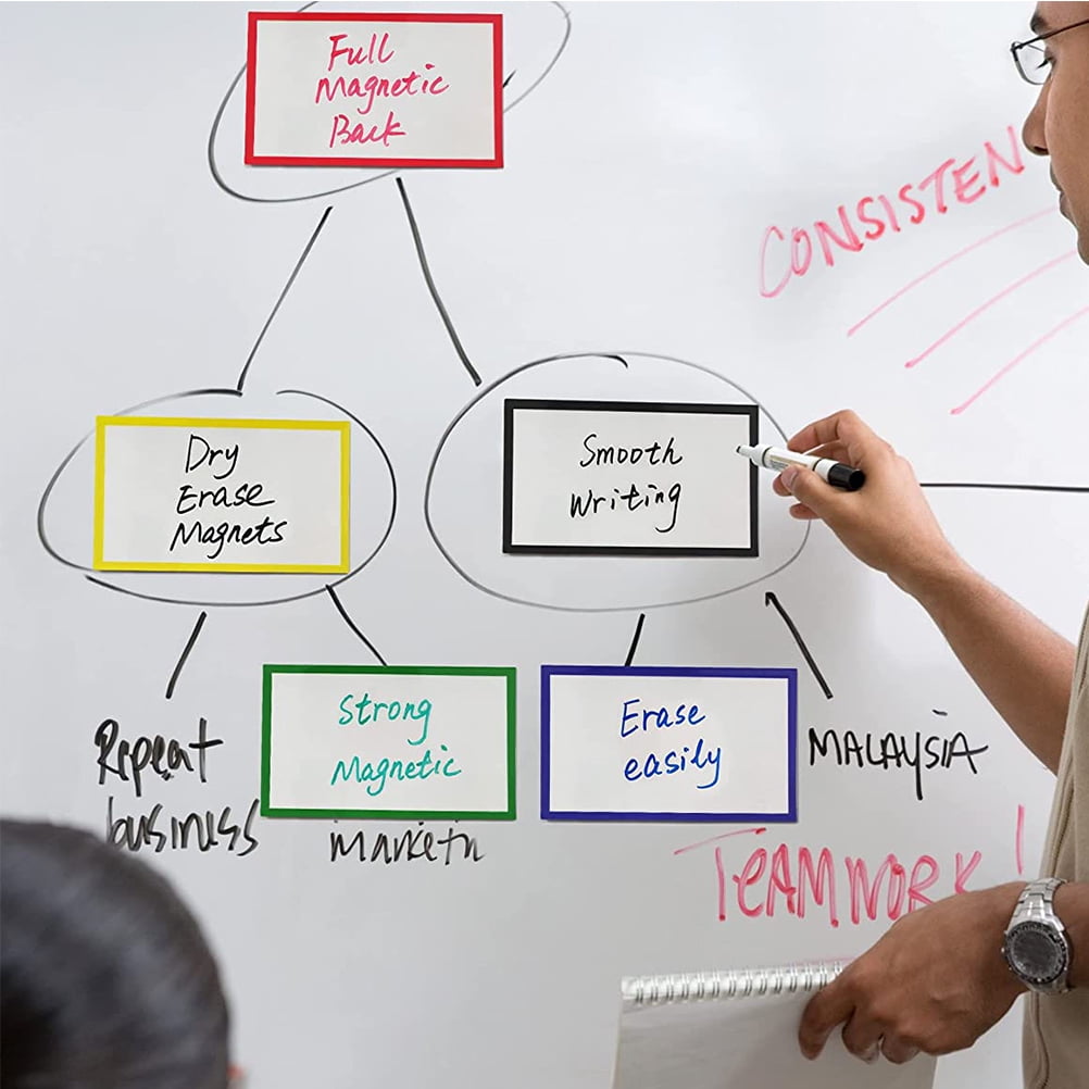 SOPOTUTU Magnetic Dry Erase Name Tags Refrigerator Magnet Message Tags ...