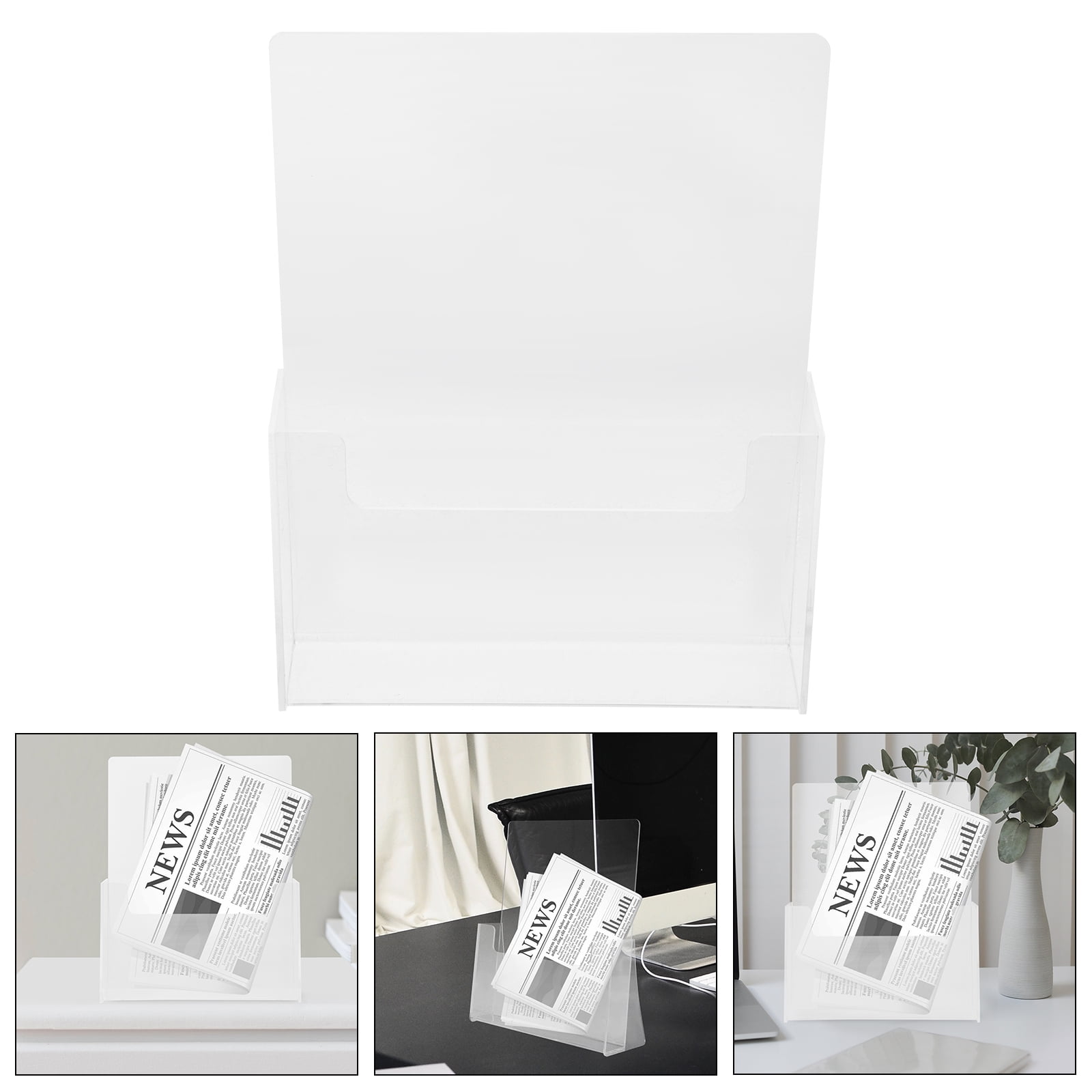 DIAEDGE Acrylic Brochure Display Stand Clear Brochure Holder for Home ...