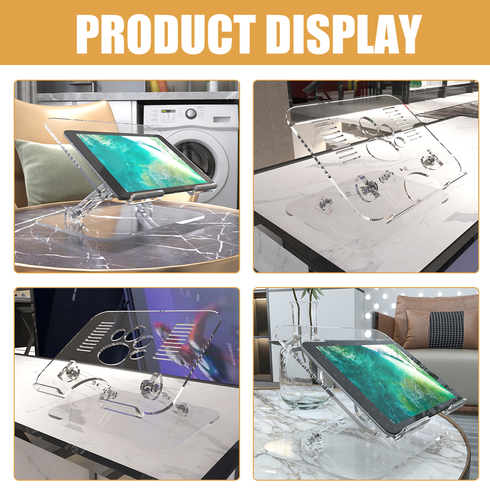 DIAEDGE Acrylic Laptop Stand for Desk Clear Tablet Stand Laptop Riser ...