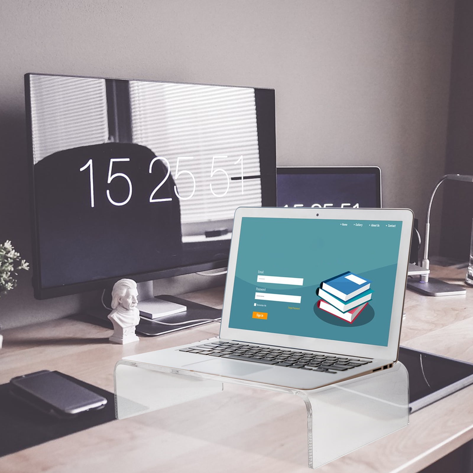 DIAEDGE Acrylic Monitor Stand Riser Acrylic Computer Monitor Riser ...