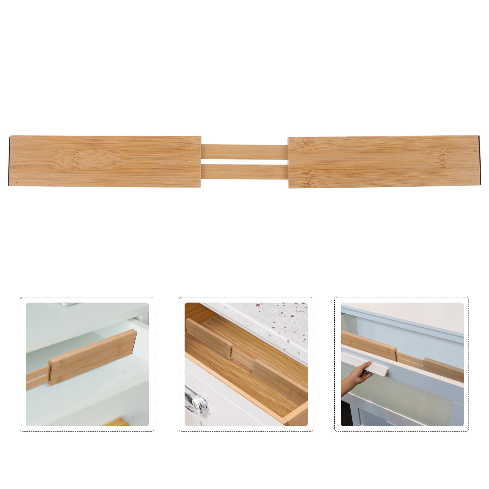 DIAEDGE Adjustable Bamboo Drawer Divider Expandable Drawer Organizer ...