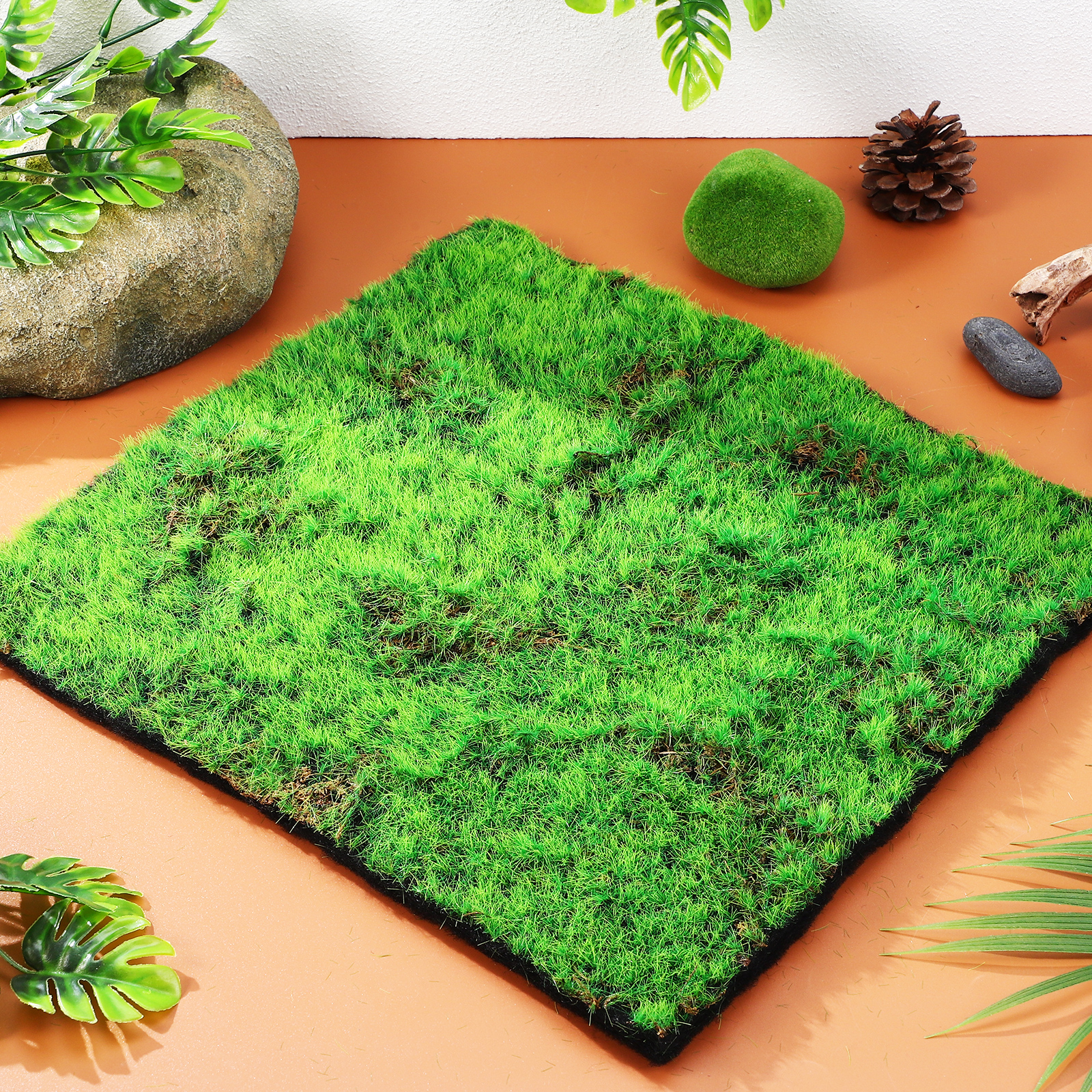 DIAEDGE Artificial Moss Turf Artificial Grass Fake Moss Rug Grass Mat ...