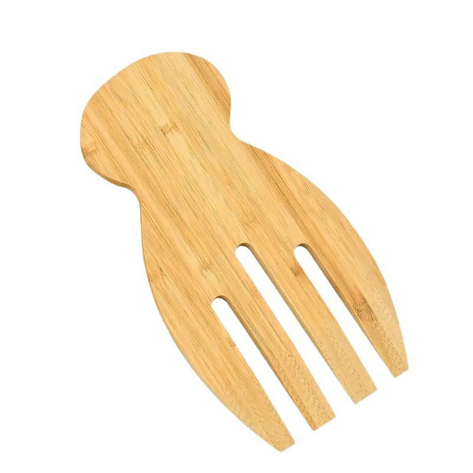 DIAEDGE Bamboo Salad Hands Bamboo Salad Server Wooden Kitchen Helper ...