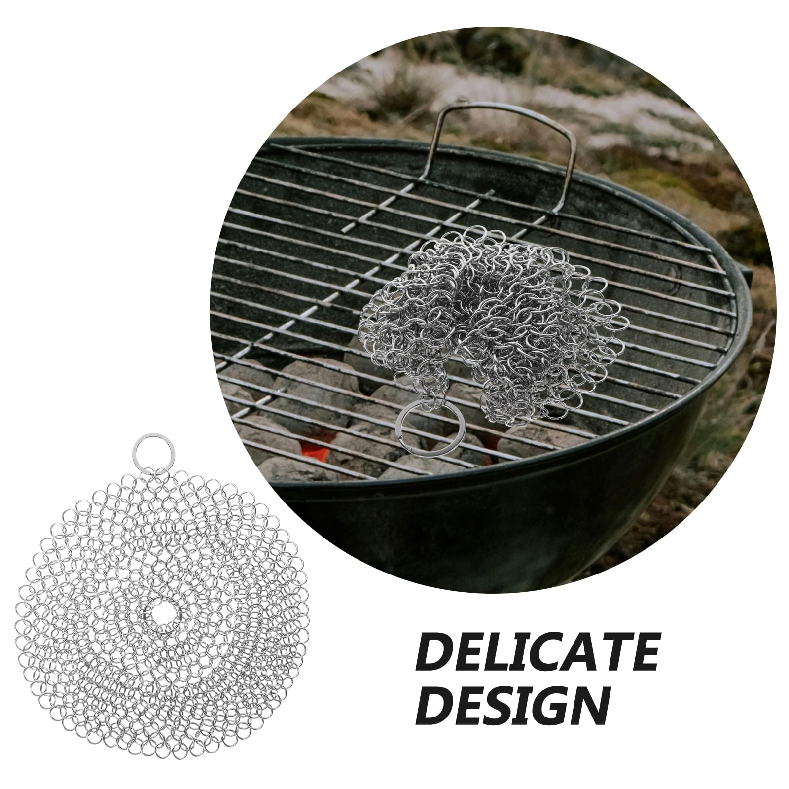 SOPOTUTU Barbecue Grill Cleaner Stainless Steel Kitchen Tools Portable ...