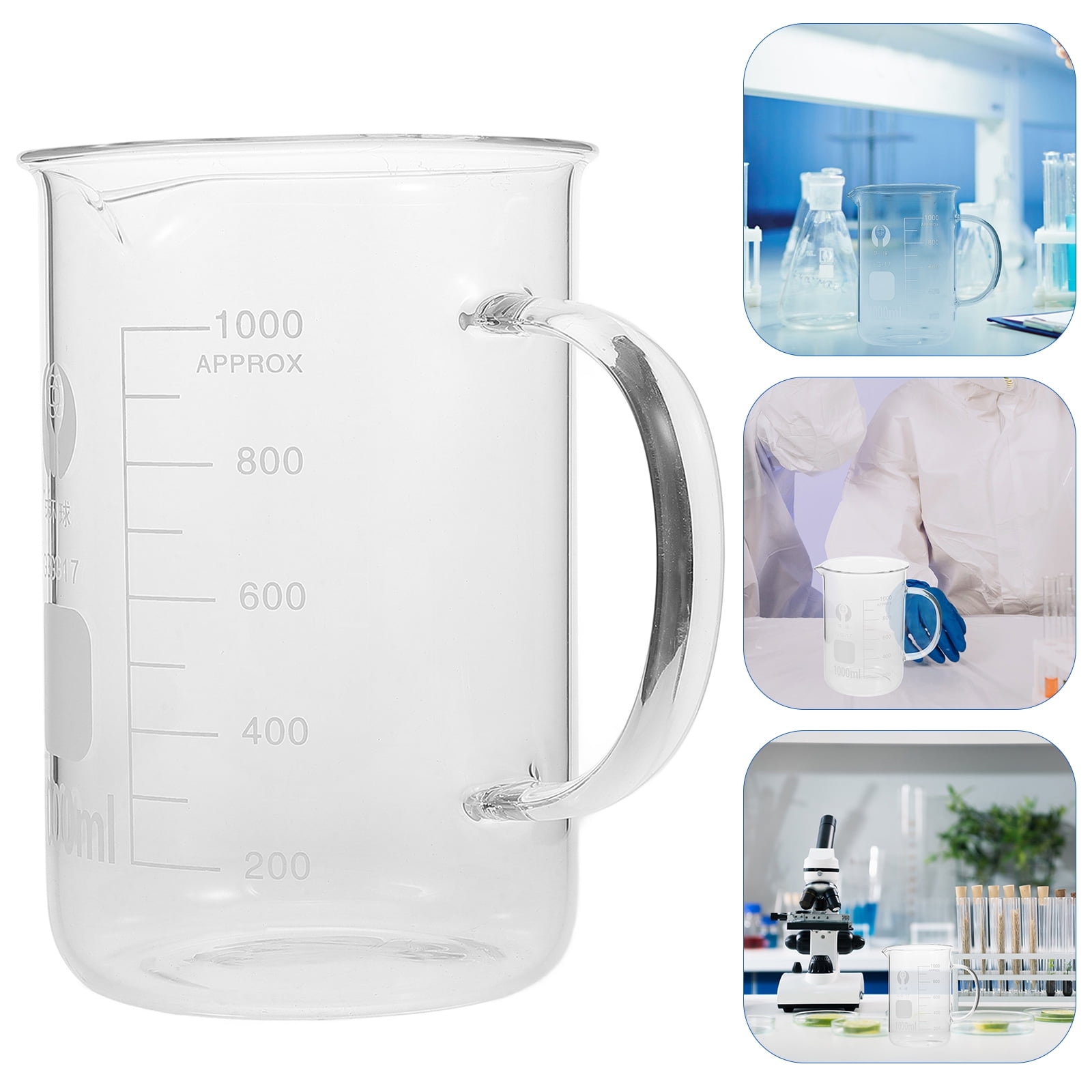 DIAEDGE Beaker Mug Beaker Measuring Cup Science Mug Glass Measuring Cup ...