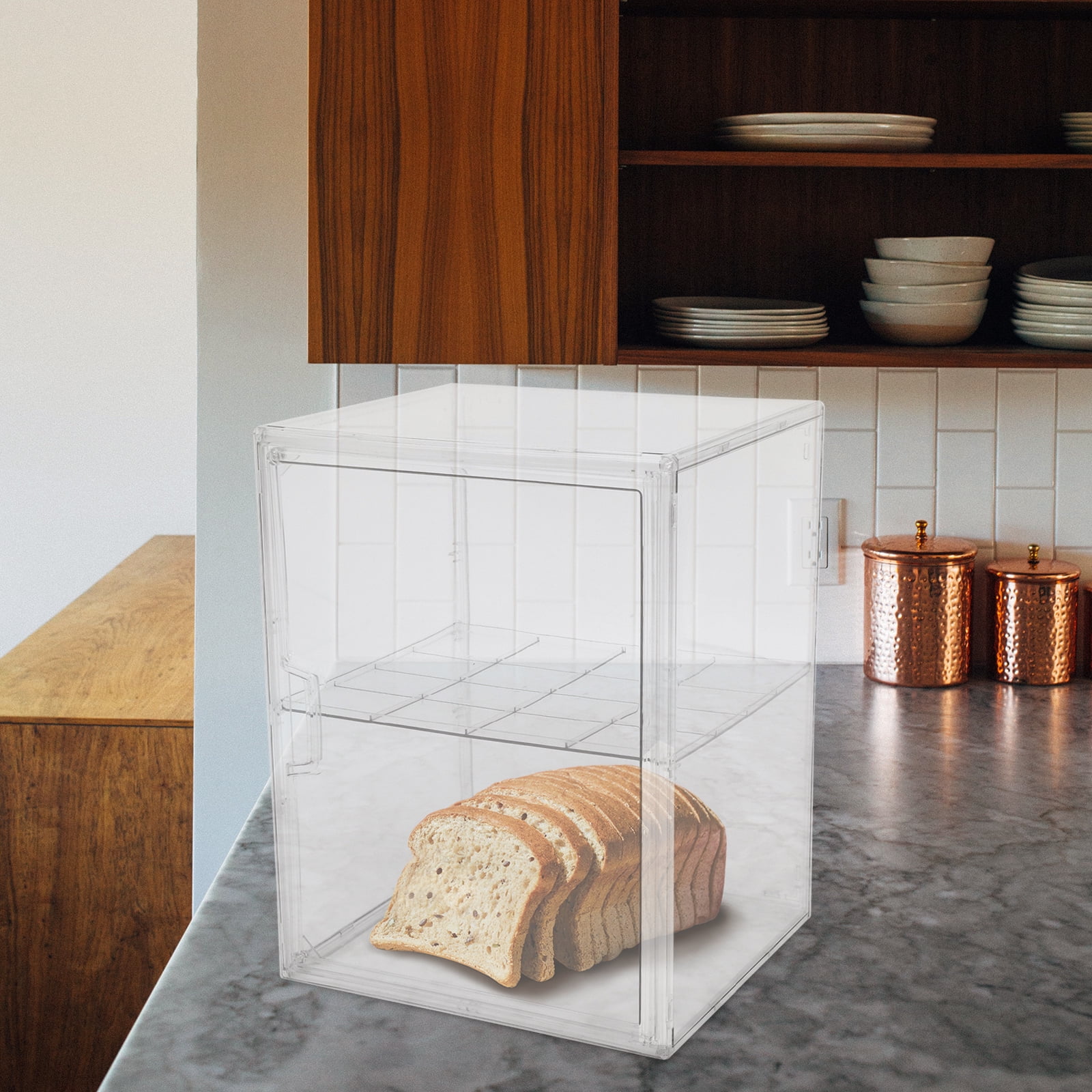 DIAEDGE Bread Box for Countertop Stackable Double Layer Storage ...