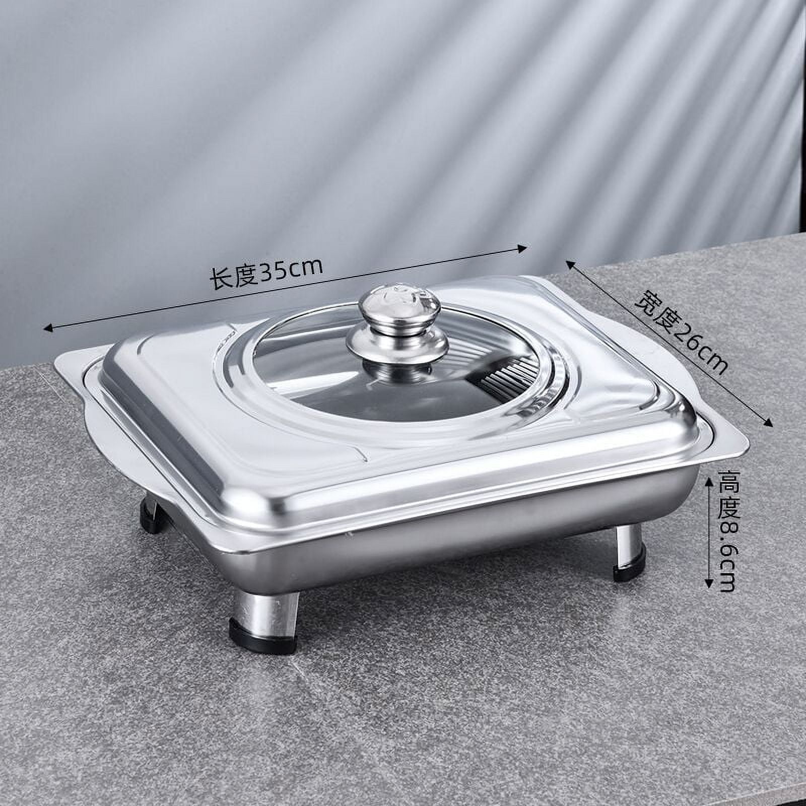 DIAEDGE Buffet Dish Stainless Steel Food Container Stainless Steel ...