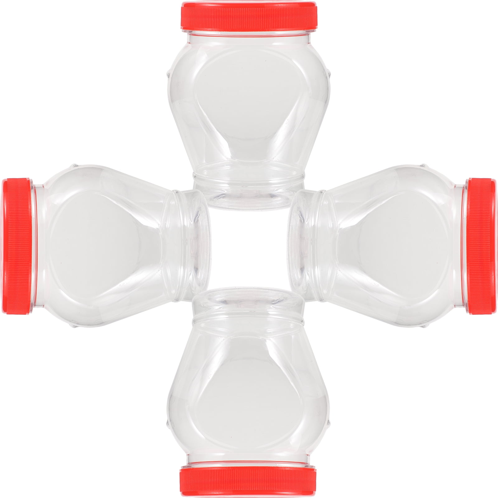 DIAEDGE Clear Plastic Jar With Lid Plastic Mason Jars Empty Round Candy ...