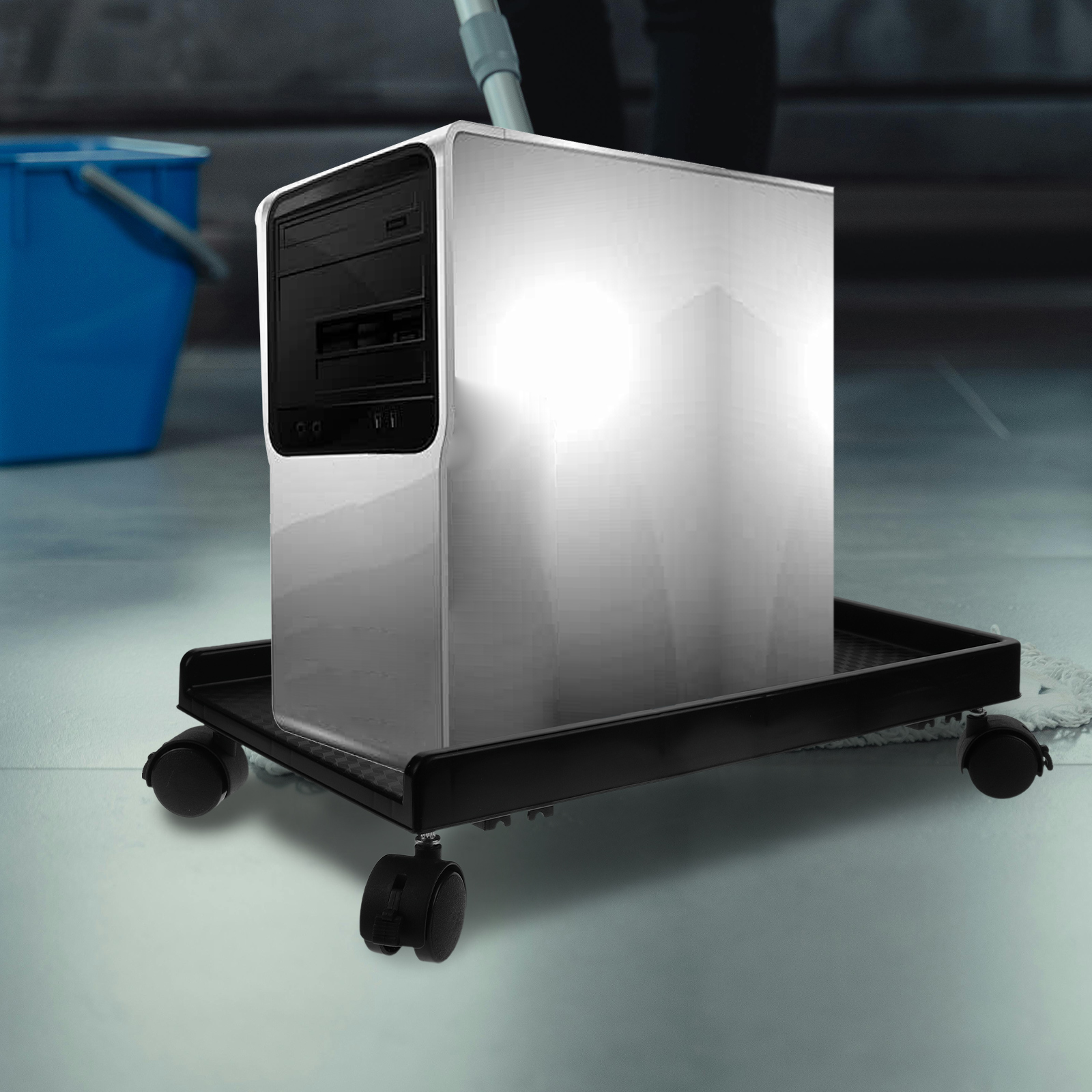 DIAEDGE Computer Tower Stand Mobile CPU Stand PC Tower Stand with ...