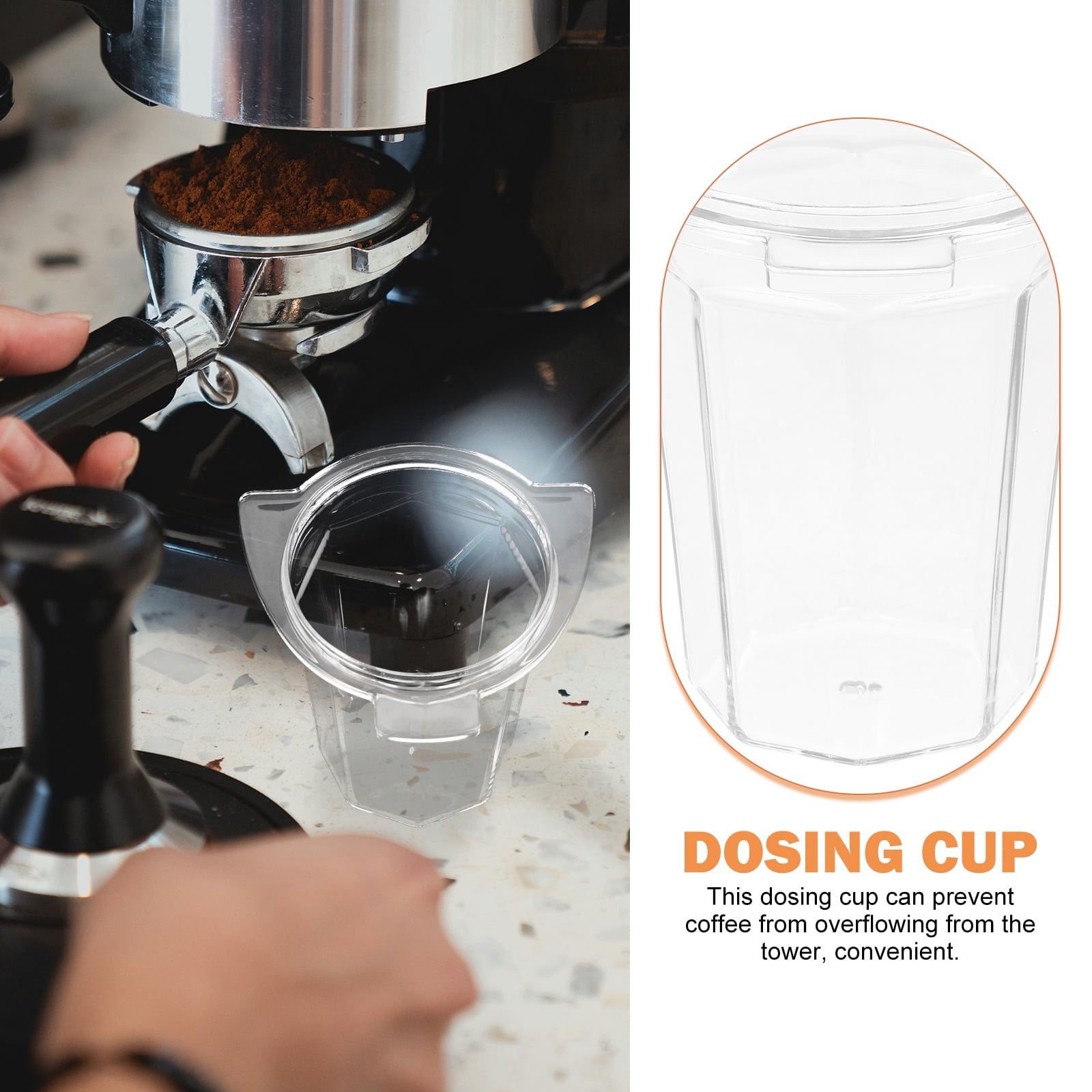 DIAEDGE Dosing Cup Transparent Espresso 54mm Dosing Cup Anti-flying ...