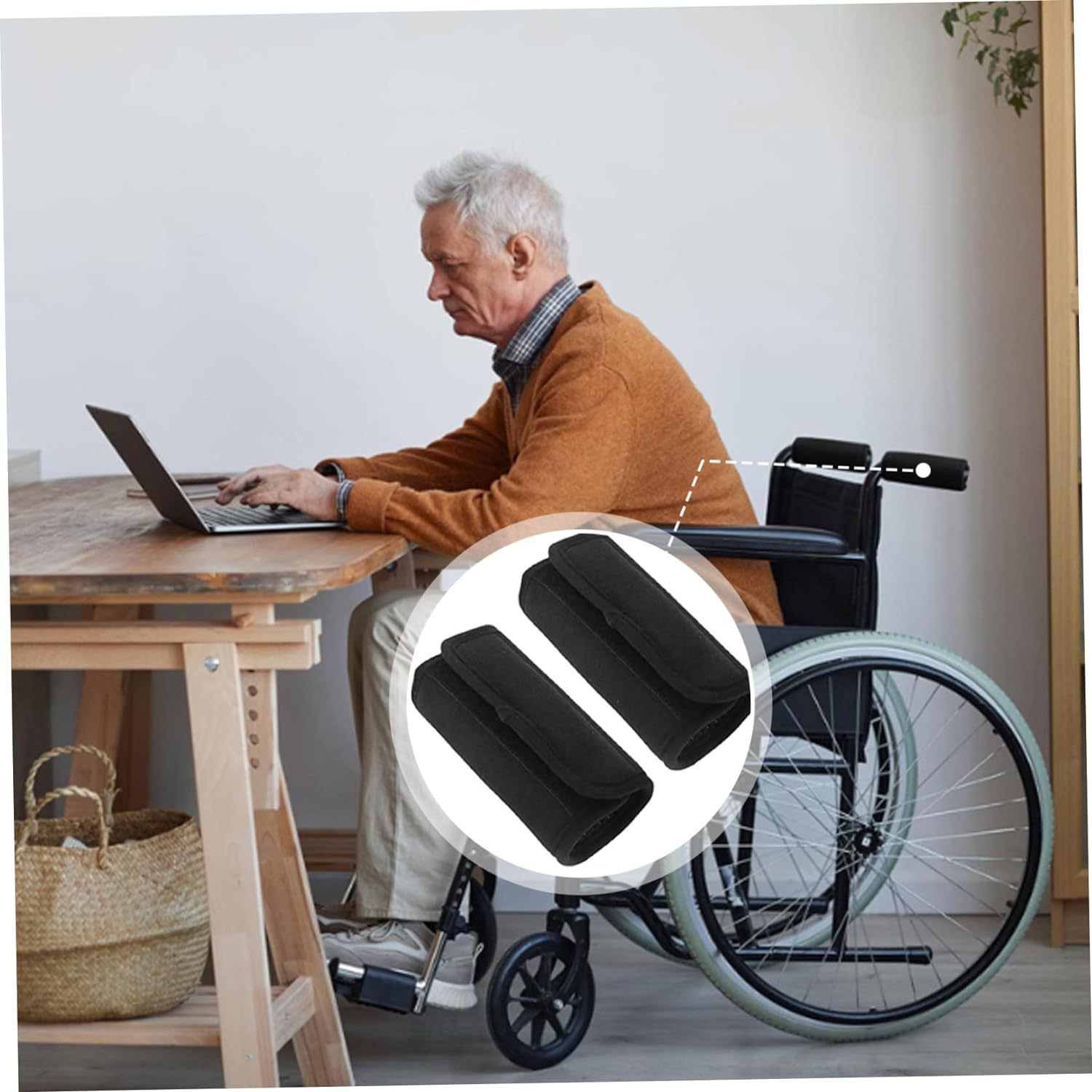 DIAEDGE Elderly Gripper Covers Outdoor Walker Grip Pads Grab Handle ...