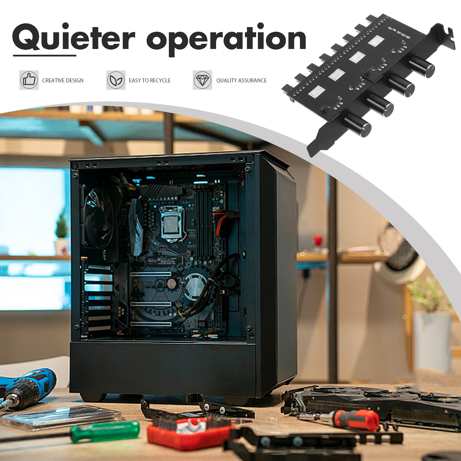 DIAEDGE Fan Hub SATA Port Computer Fan Extension Adapter Cooling Fan ...