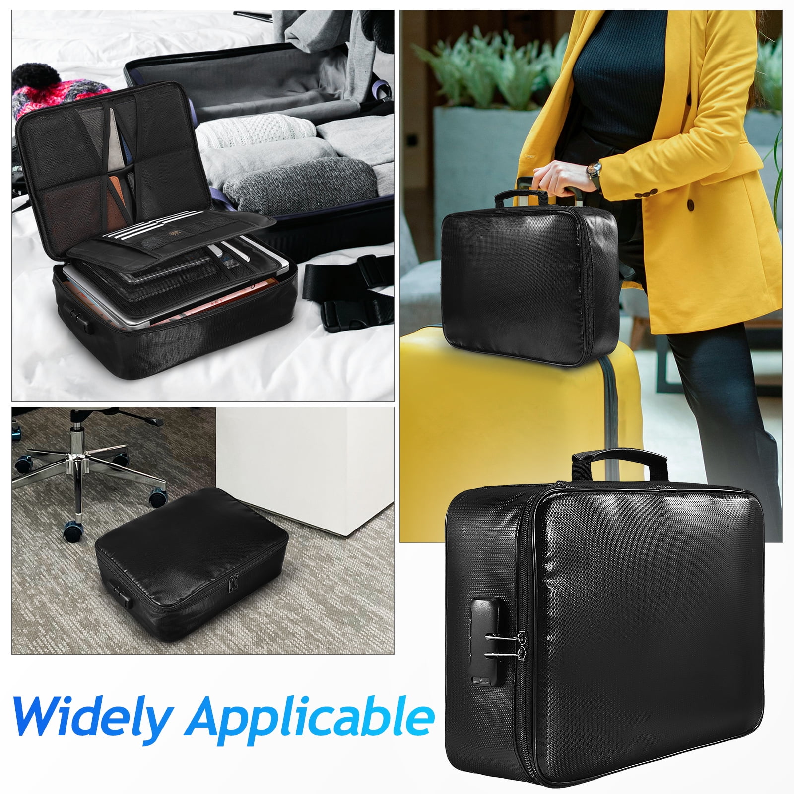 DIAEDGE Fireproof Document Box Passport Holder Certificate Folder ...