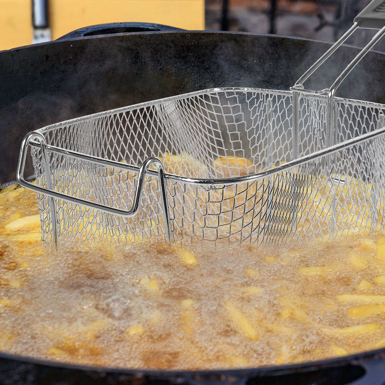 DIAEDGE Frying Stainless Steel Basket Deep Fry Basket Frying Basket ...