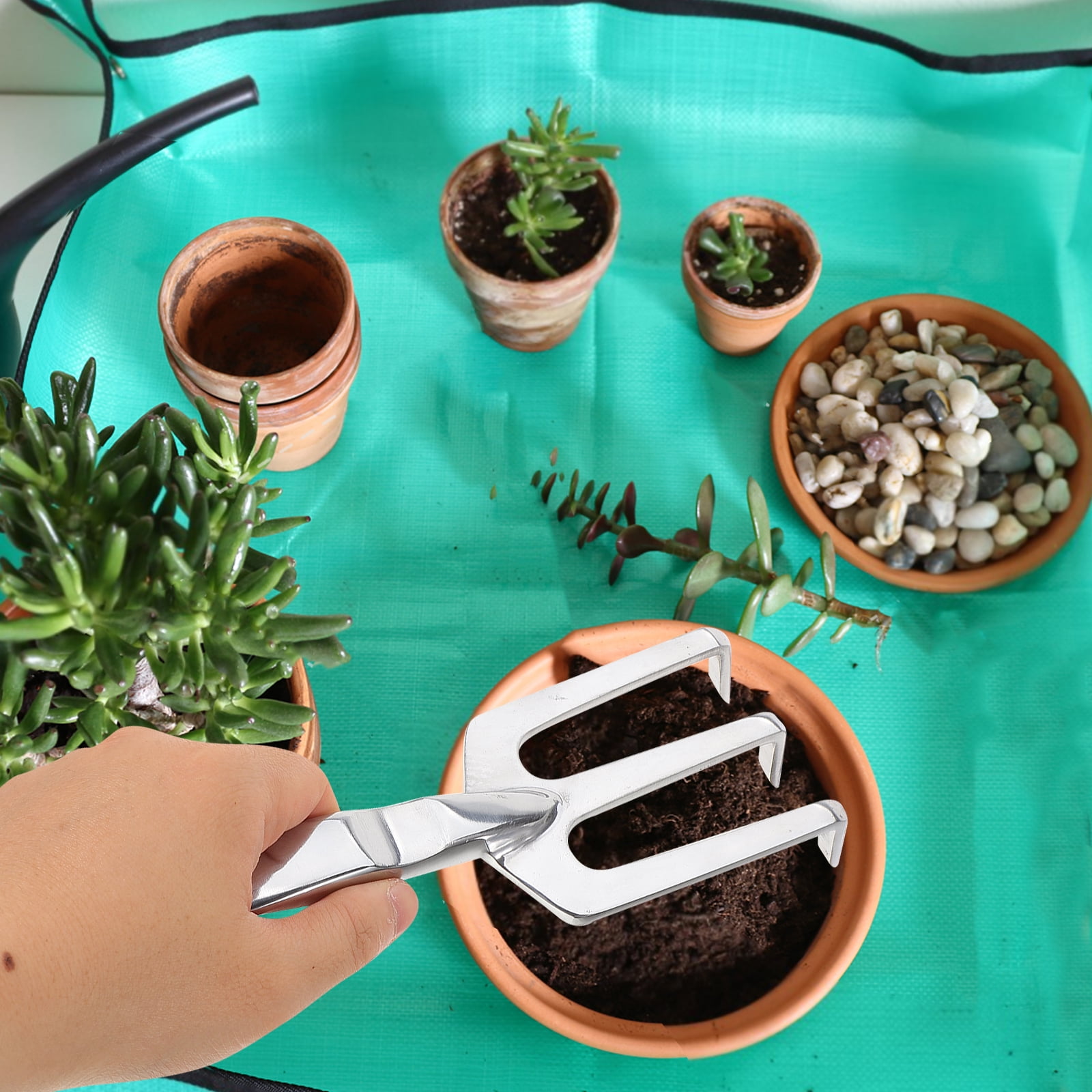 DIAEDGE Garden Planting Rake Multi-functional Potting Rake Multi-use ...