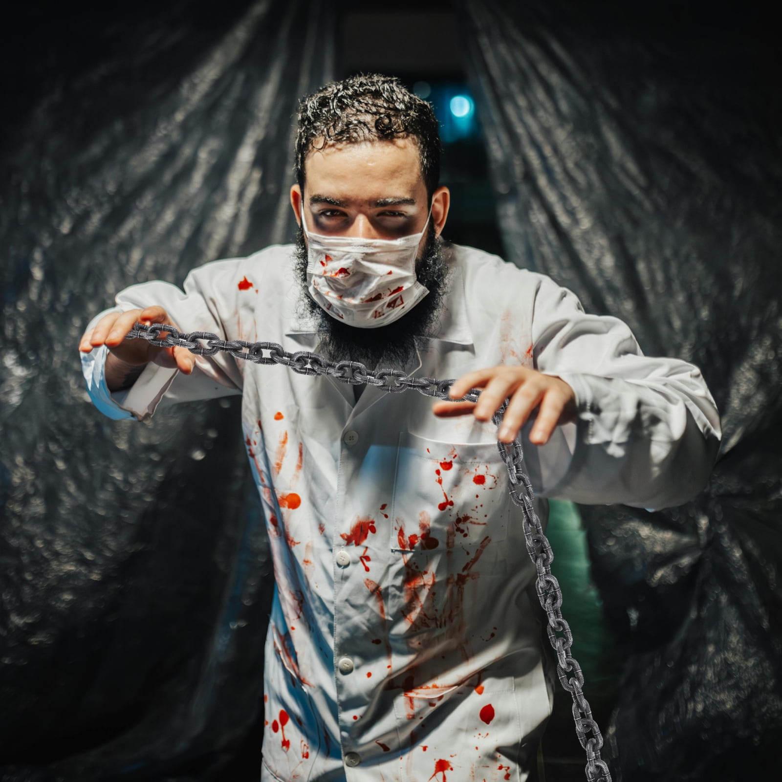 DIAEDGE Halloween Chain Link Plastic Chain Prop Fake Chain Link Costume ...