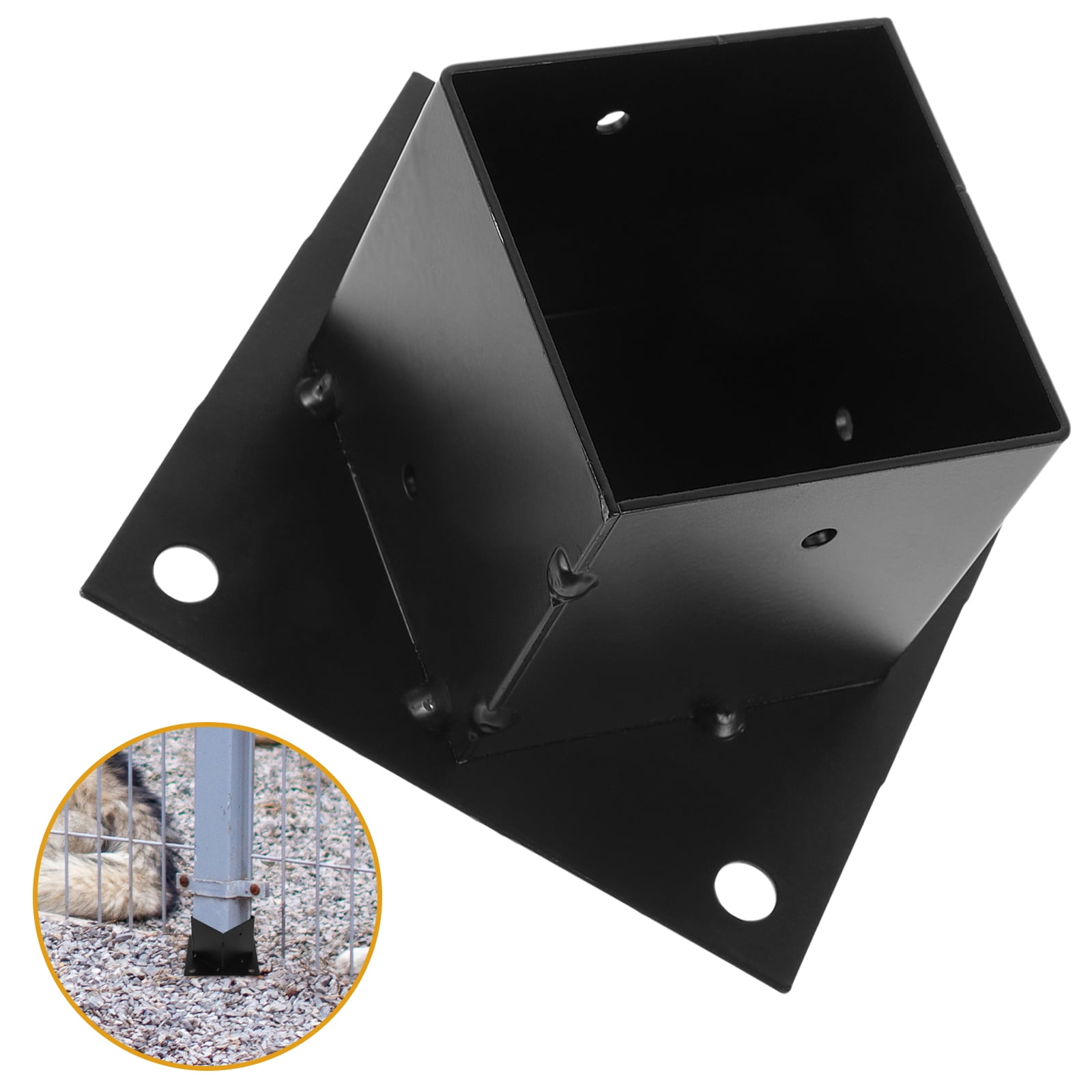 HEMOTON Sturdy Iron Post BaseBracket for Decor Black Color Ensures ...