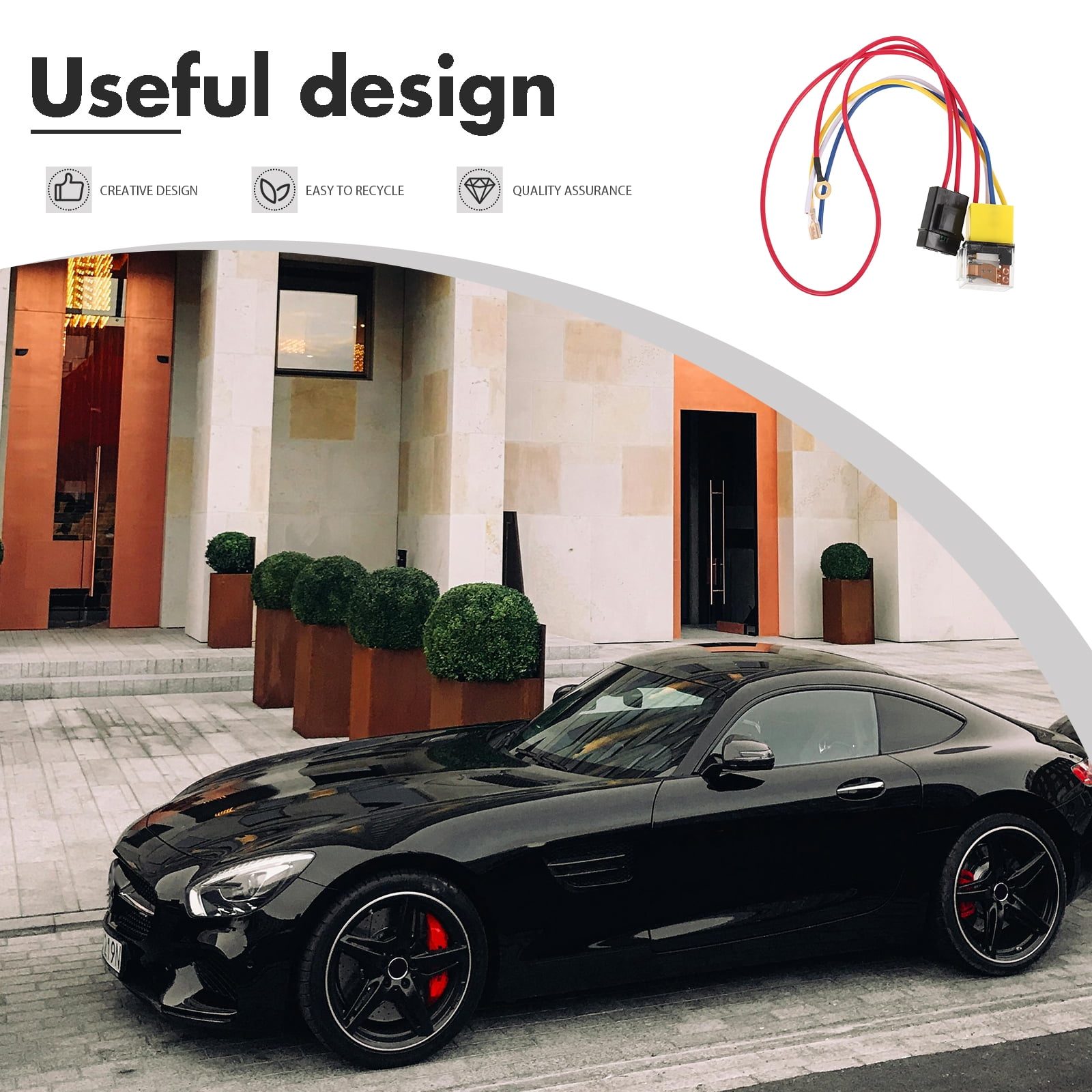 DIAEDGE Horn Wiring Harness Replacement Motorbike Horn Wire Harness 12v ...