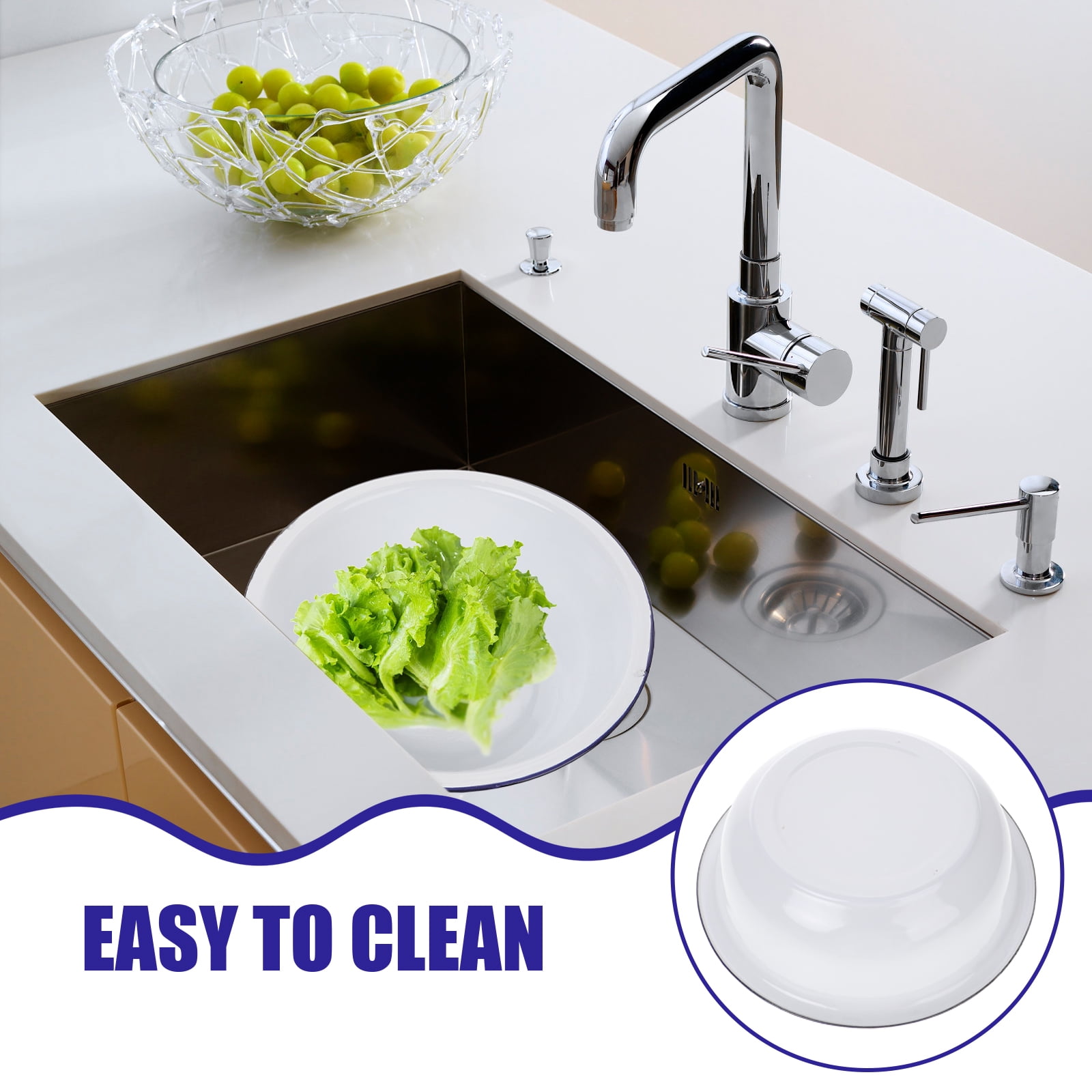 SOPOTUTU Enamel Mixing Bowl For Kitchen Use 1Set 13.4X13.4X3.9in ...