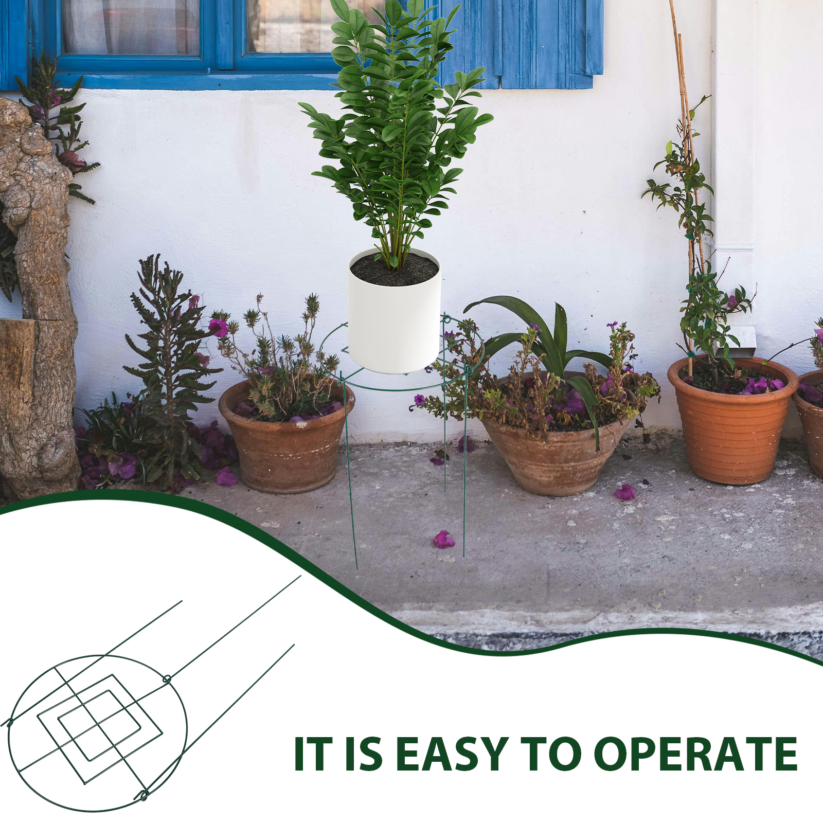 DIAEDGE Metal Plant Trellis Vine Climbing Support Garden Plant Trellis ...