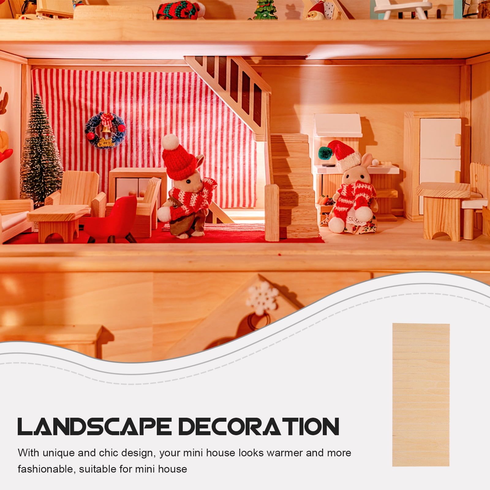 SOPOTUTU mini house skirting board Landscape Accessory Plywood for ...