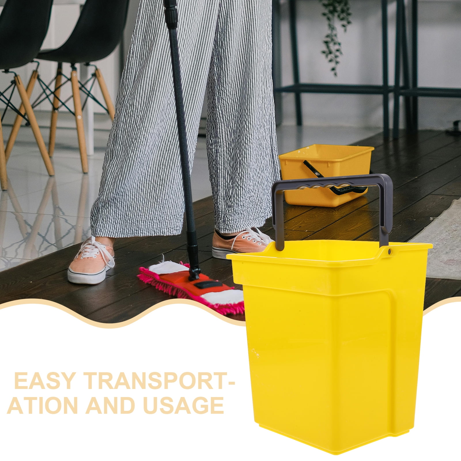 DIAEDGE Mop Bucket Large Capacity Plastic Bucket Bin Multifunctional ...