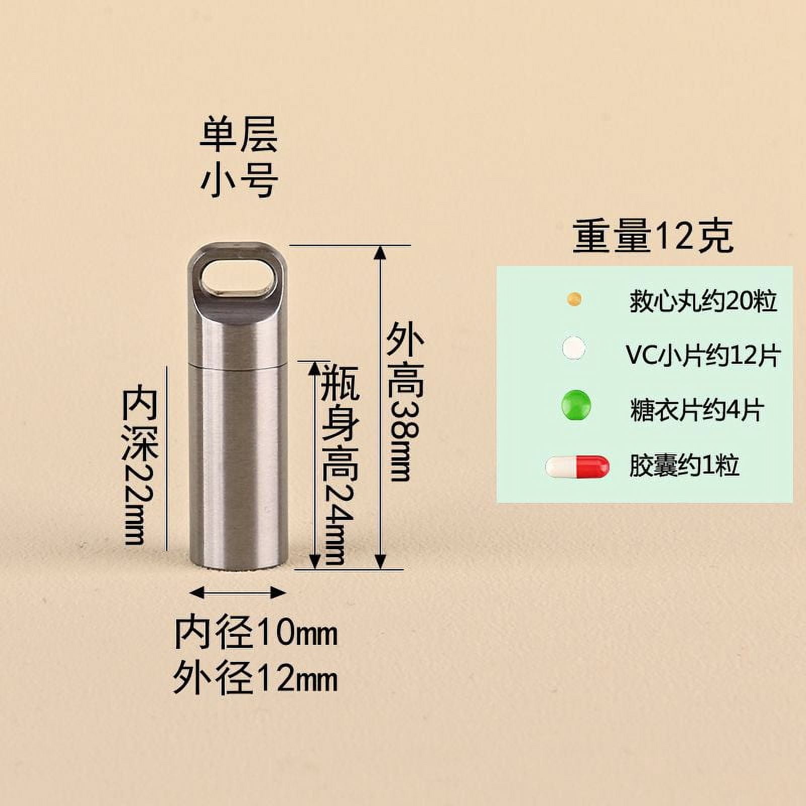 DIAEDGE Pill Holders Single Chamber Stainless Steel Waterproof Keychain ...