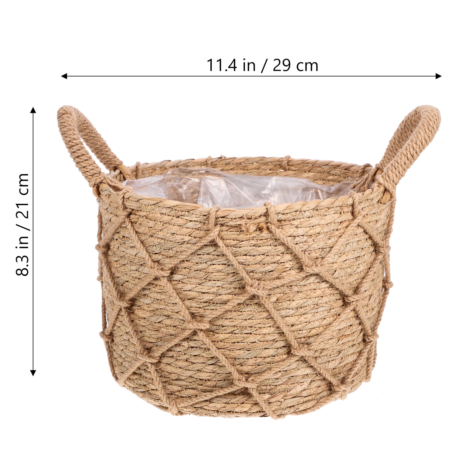 DIAEDGE Portable Weaving Basket Rustic Woven Basket Multi-Purpose ...