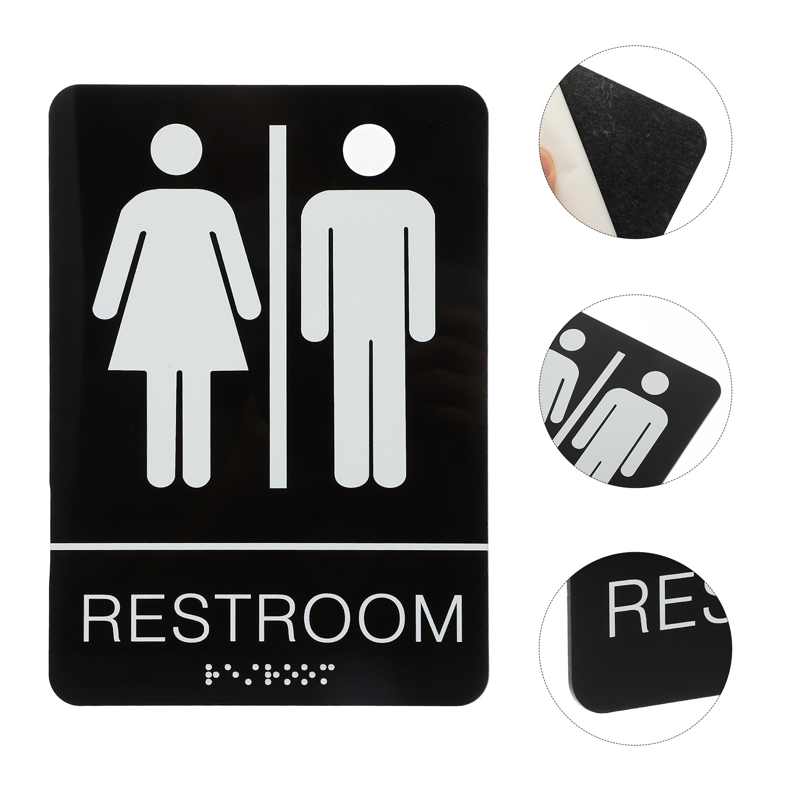 DIAEDGE Restroom Sign Acrylic Restroom Bathroom Sign Unisex Restroom ...