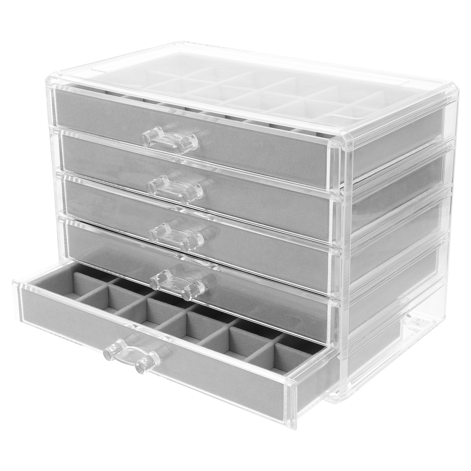DIAEDGE Rock Collection Box Multi Grid Display Case Rock Storage ...