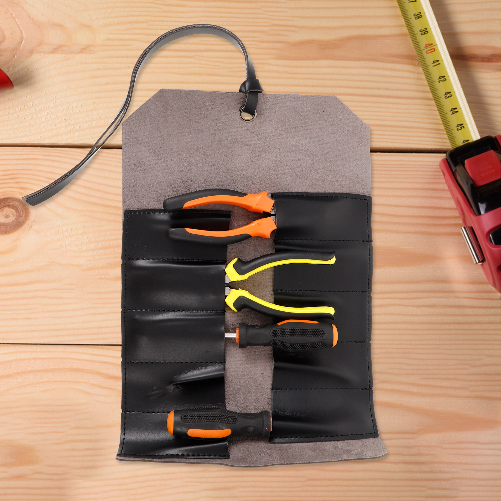 DIAEDGE Roll Up Tool Bag Tool Roll Pouch Organizer Emergency Tool Bag ...