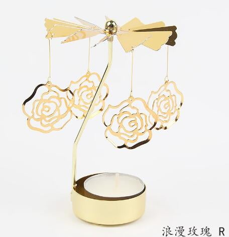 DIAEDGE Romantic Rotating Carousel Candle Holder for Weddings Birthdays ...