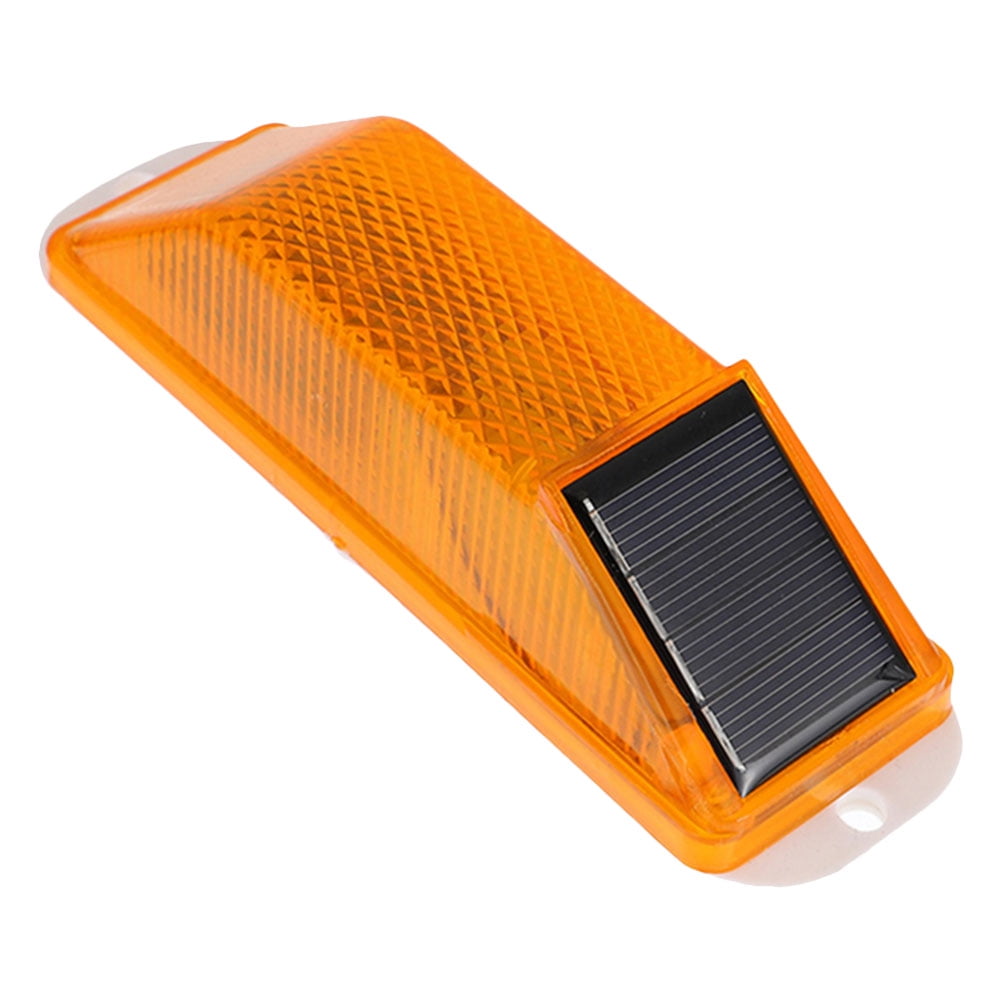 DIAEDGE Solar Warning Light Garden Fence Solar Caution Lamp Solar ...