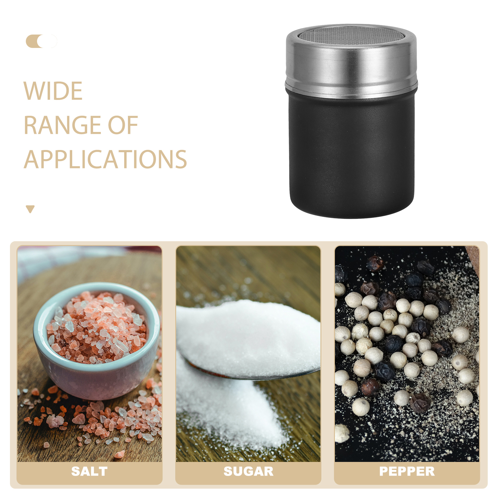 DIAEDGE Spice Shaker Stainless Steel Spice Dispenser Condiment Canister ...