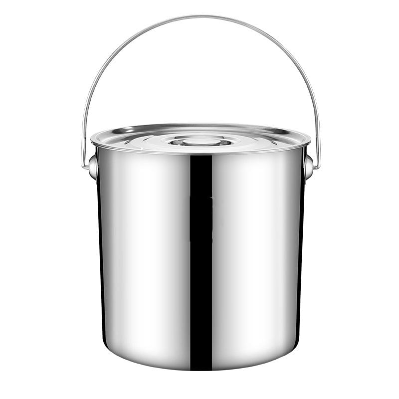 DIAEDGE Stainless Steel Bucket Milk Pail With Lid And Handle Metal ...