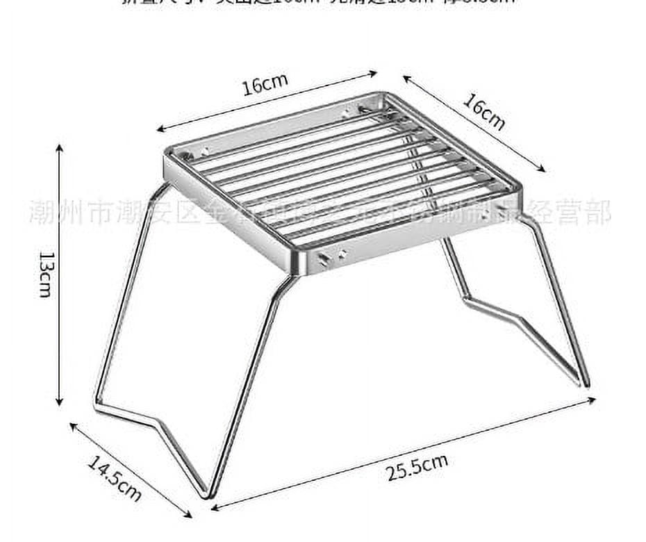 DIAEDGE Stainless Steel Folding Campfire Grill Stand Multi-Functional ...