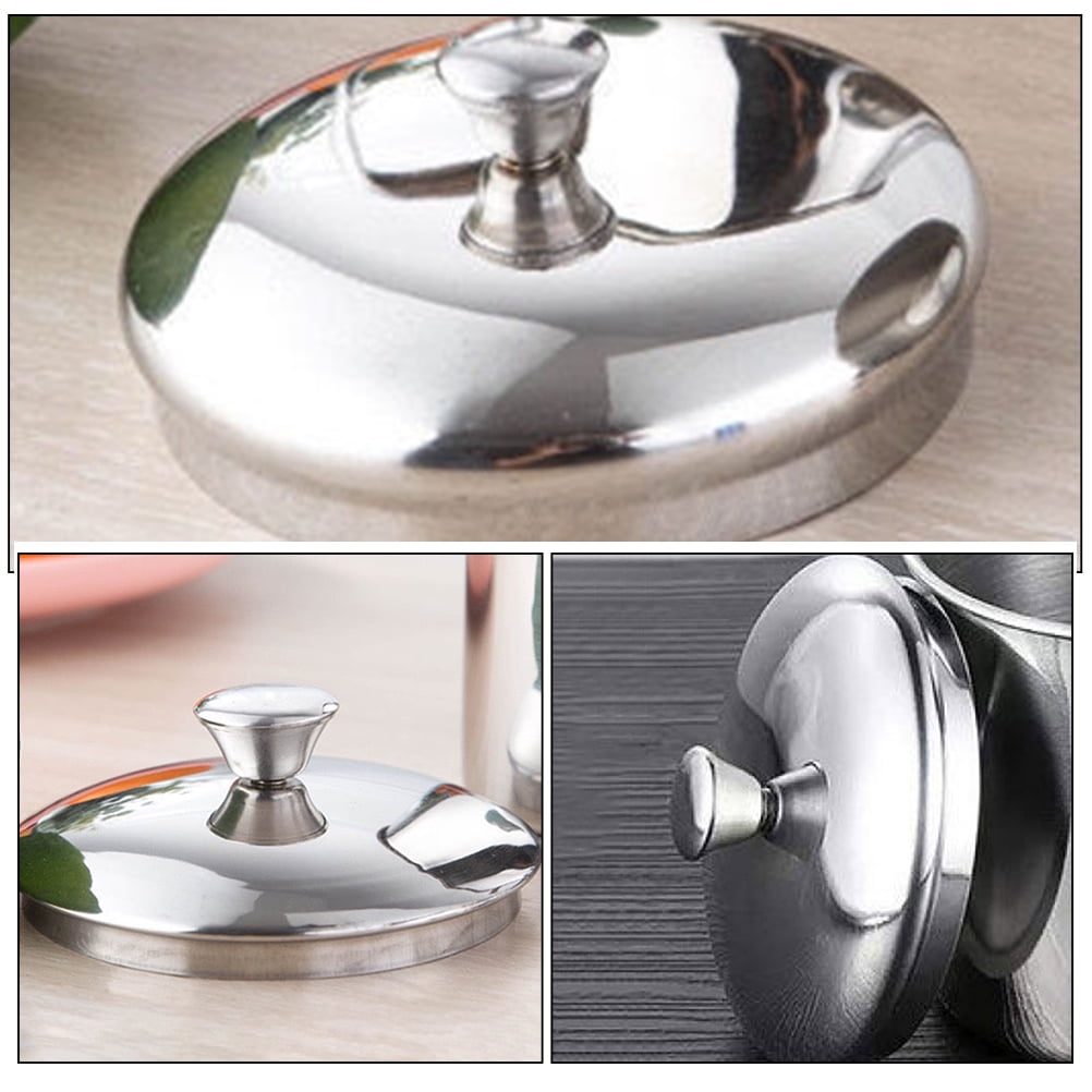 HEMOTON Stainless Steel Mug Lid 2pcs Round Replacement Cover for Milk ...