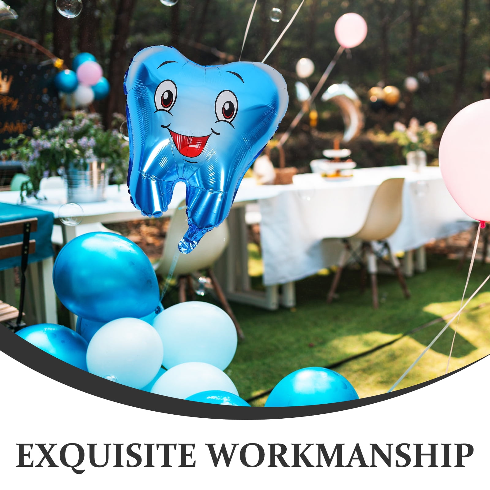 DIAEDGE Tooth-shaped Balloons 4pcs Tooth Stage Balloons Teeth Theme ...