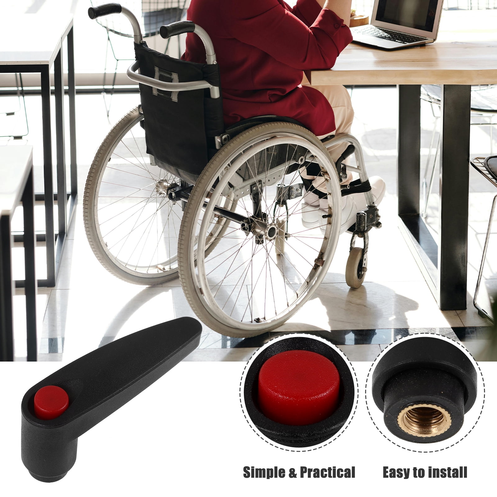 DIAEDGE Walker Replacement Part Wheelchair Grip Knob Wheelchair Part ...