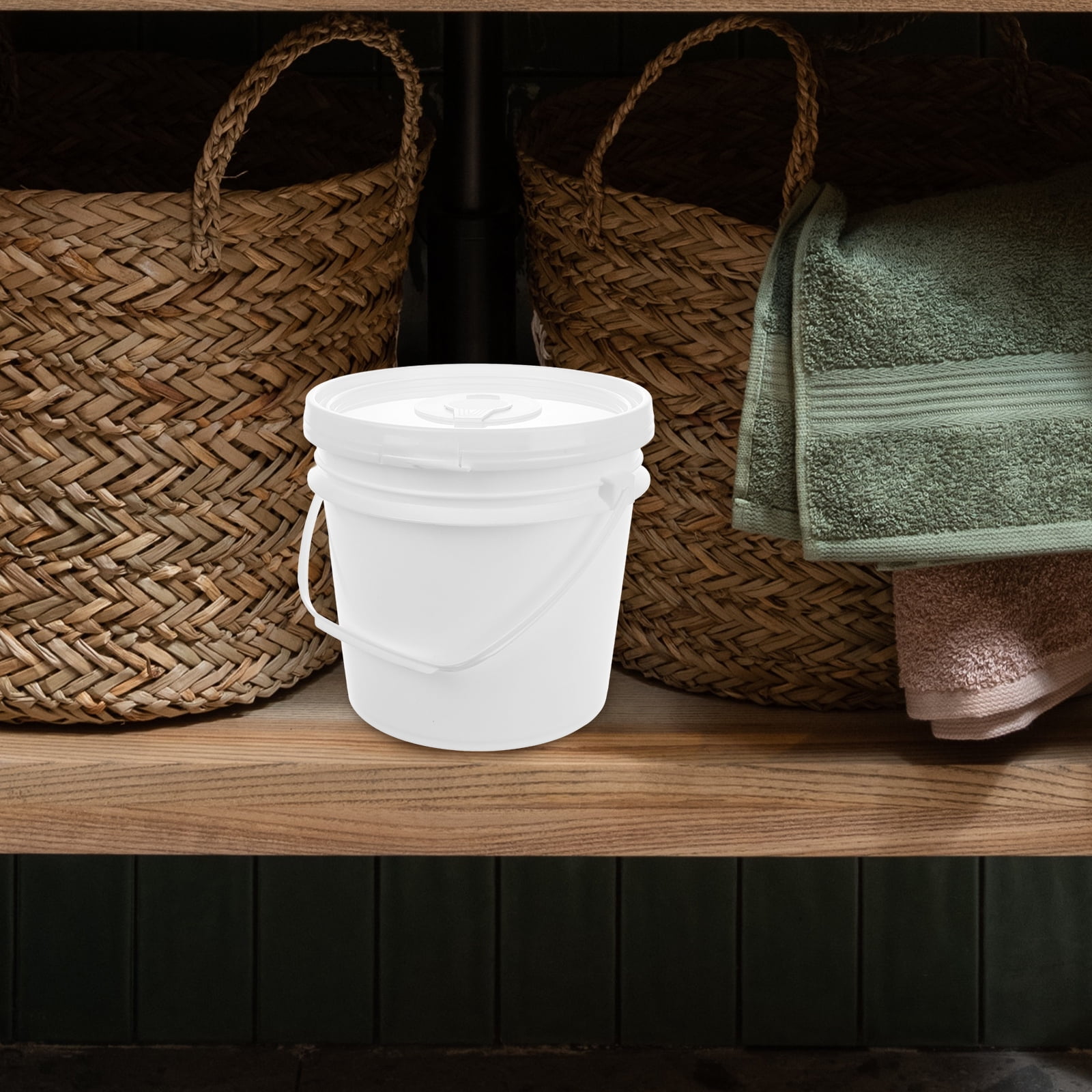 White Plastic Wipe Dispenser with Secure Lid for Bathroom Refillable ...