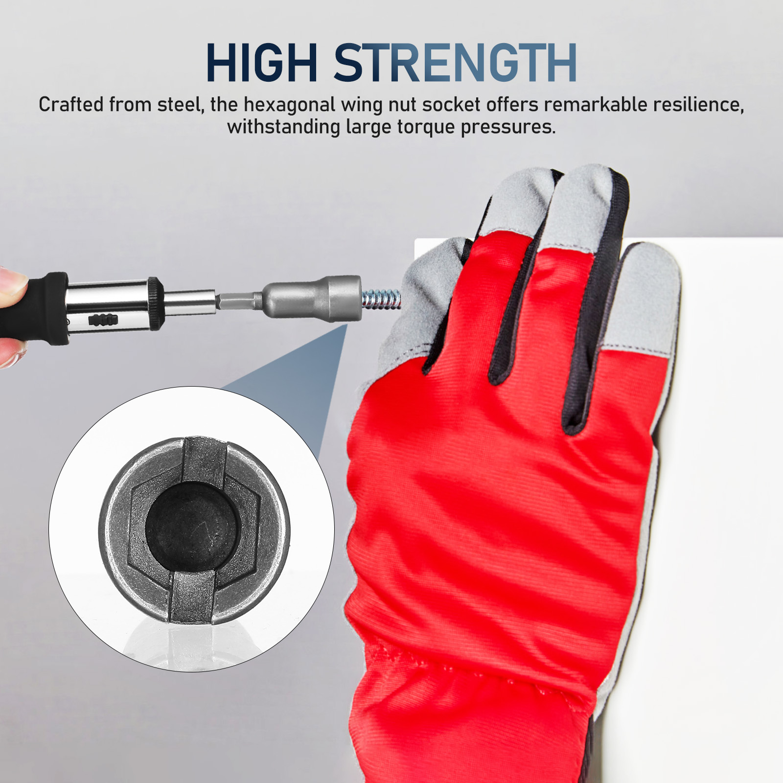 DIAEDGE Wing Nut Driver Adapter Socket Wrench Slotted Wing Nut Drill ...