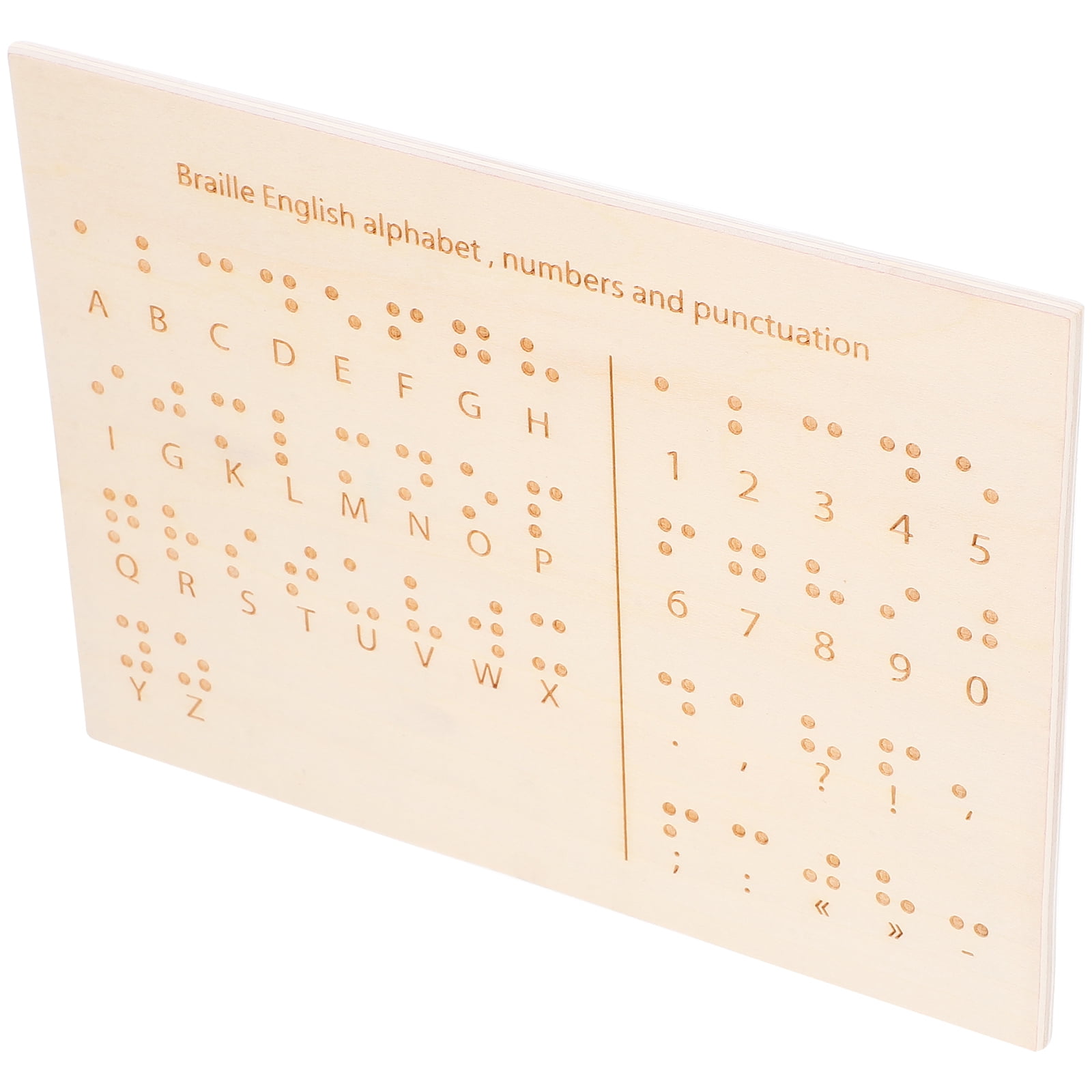 HEMOTON Wood Braille Alphabet Board, Raised Dots Braille Alphabet And ...