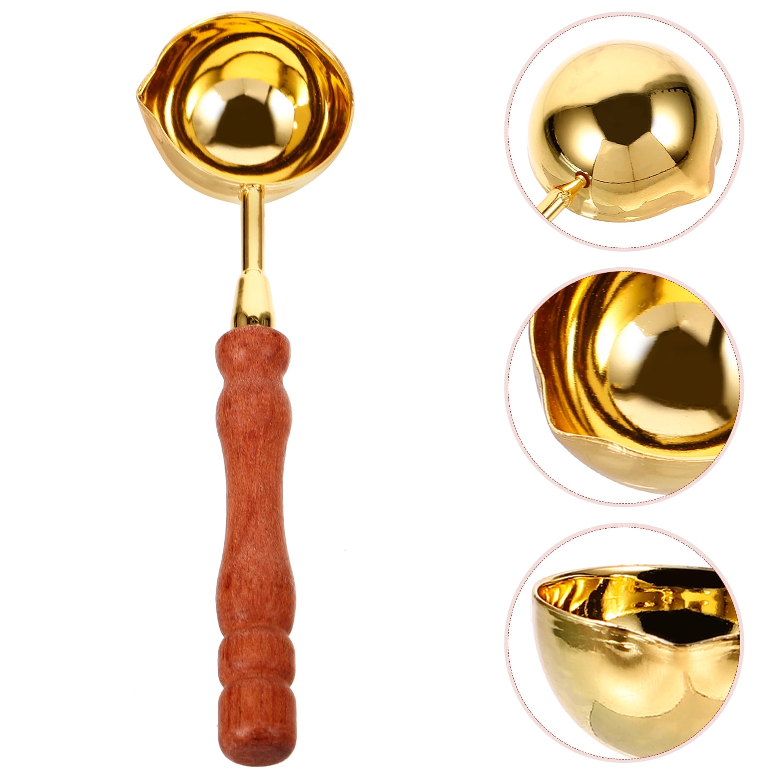 DIAEDGE Wood Handle Wax Sealing Spoon Vintage Wax Seal Spoon Sealing ...