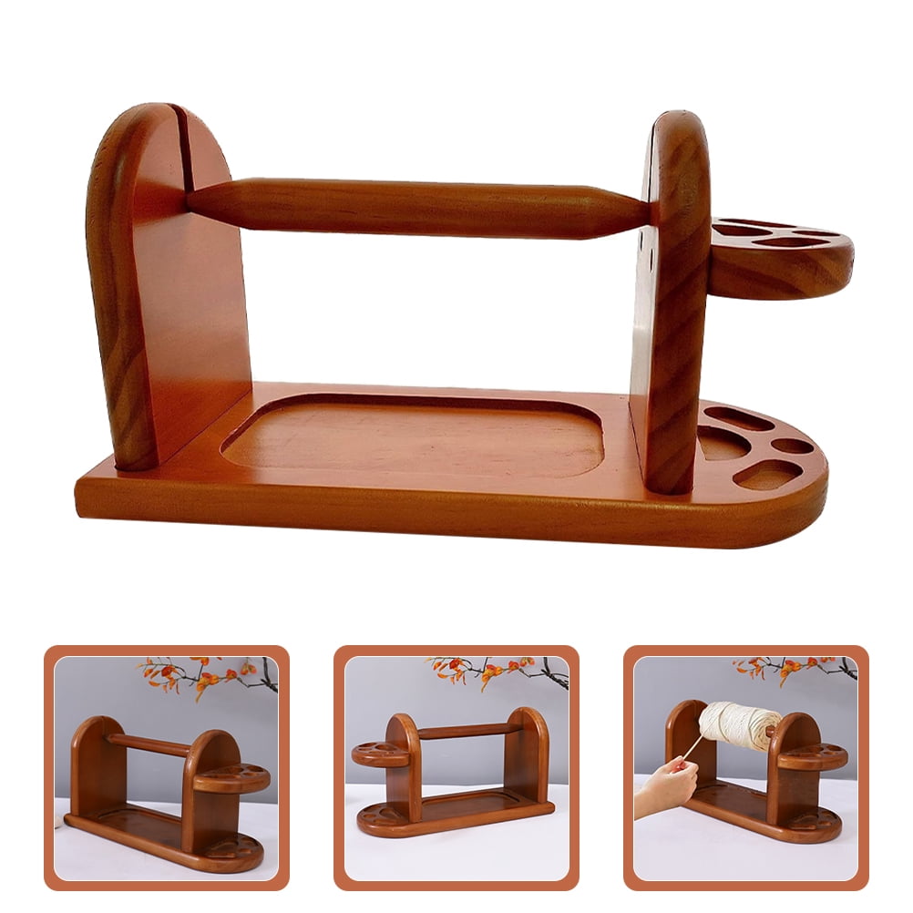 DIAEDGE Wooden Yarn Spinner for Crocheting Yarn Holder Spinner Tabletop ...