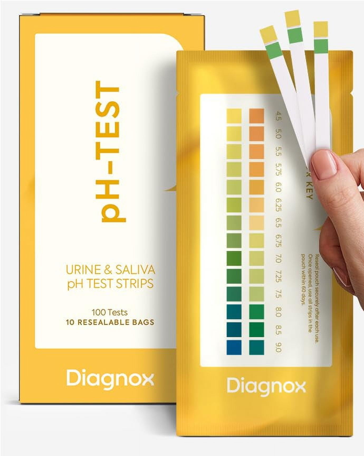 DIAGNOX pH Test Strips for Urine & Saliva - Wide pH Test Range (4.5 to ...