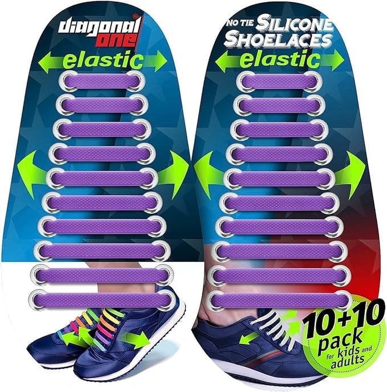Diagonal One Elastic No Tie Shoe Laces for Adults Sneakers & Kids ...