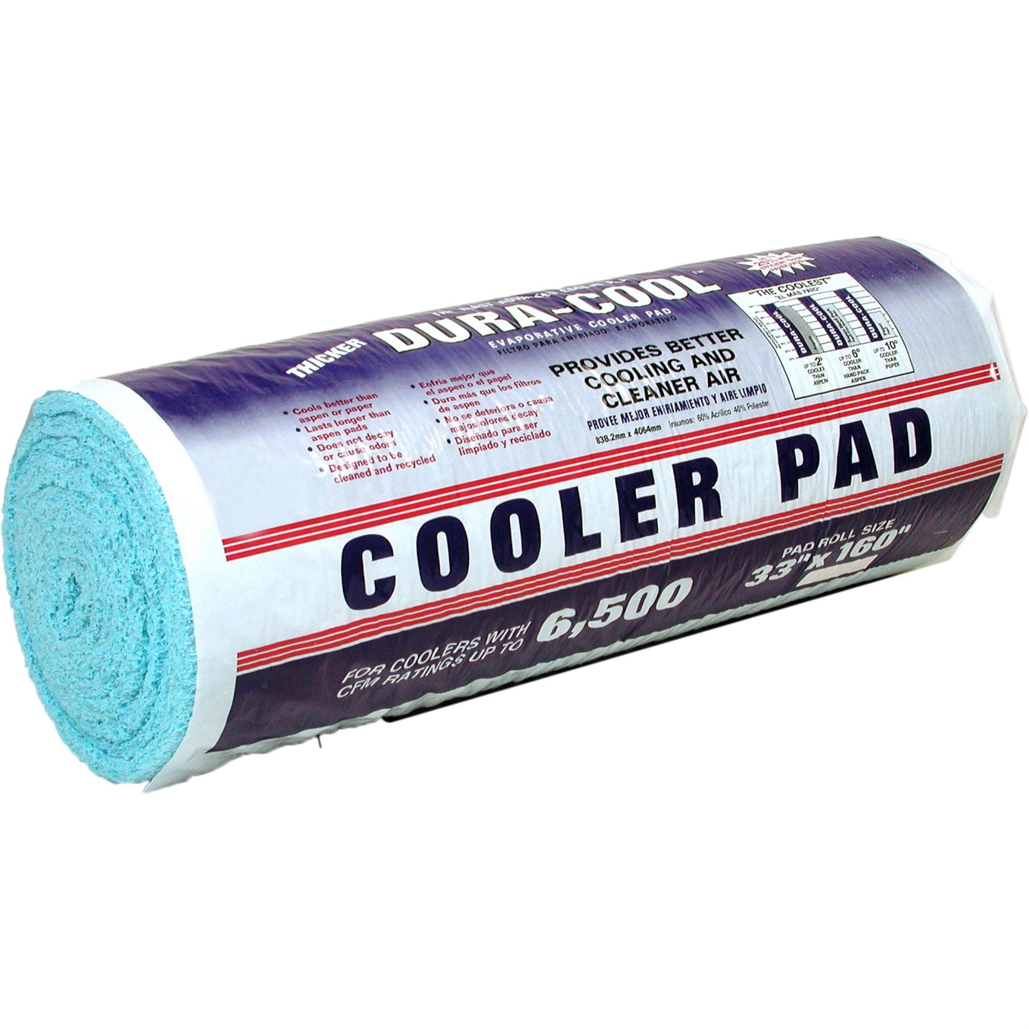 "DIAL MFG INC 3079 Dura-Cool 33"" x 160"" Blue High Efficiency ...