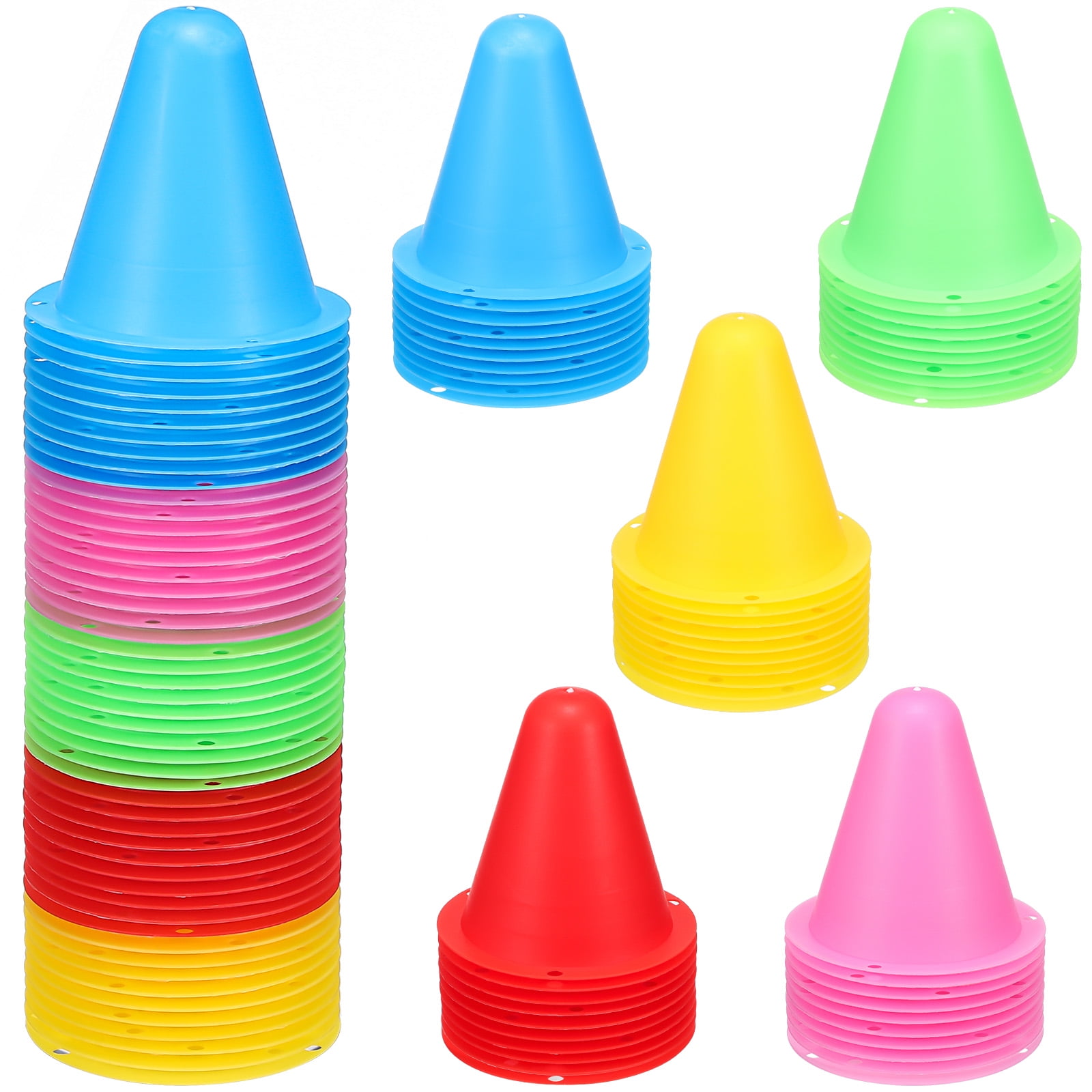 DIALLY 50 Pcs Sports Cones Training Cones Soccer Cones Tall Cones Plastic Cones Sports Practice ...
