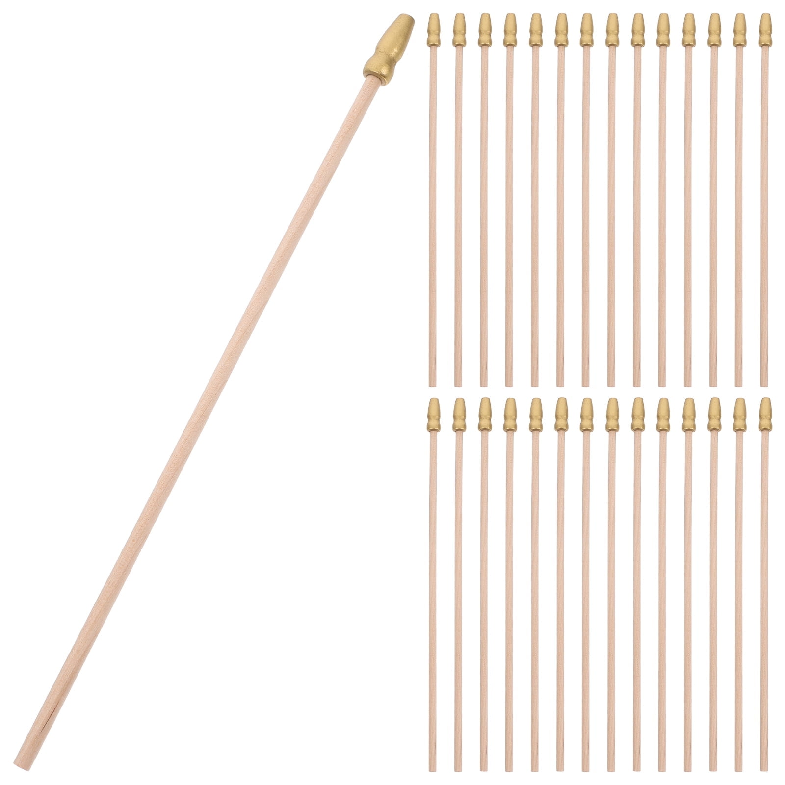 DIALLY 50-Count Beige Wood Handheld Flagpoles with Gold Caps - Walmart.com