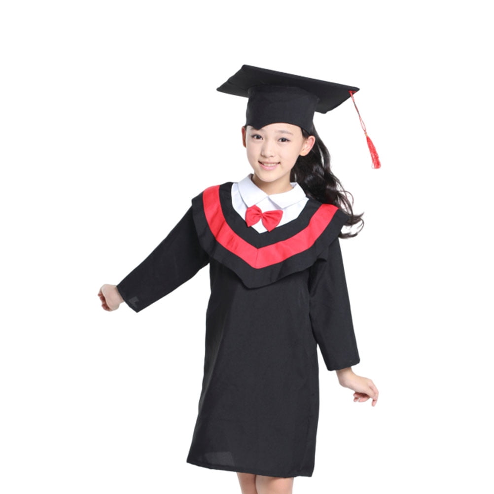 FUEENIRVA Academic Design Graduation Gown Stole and Tassel Set Black ...
